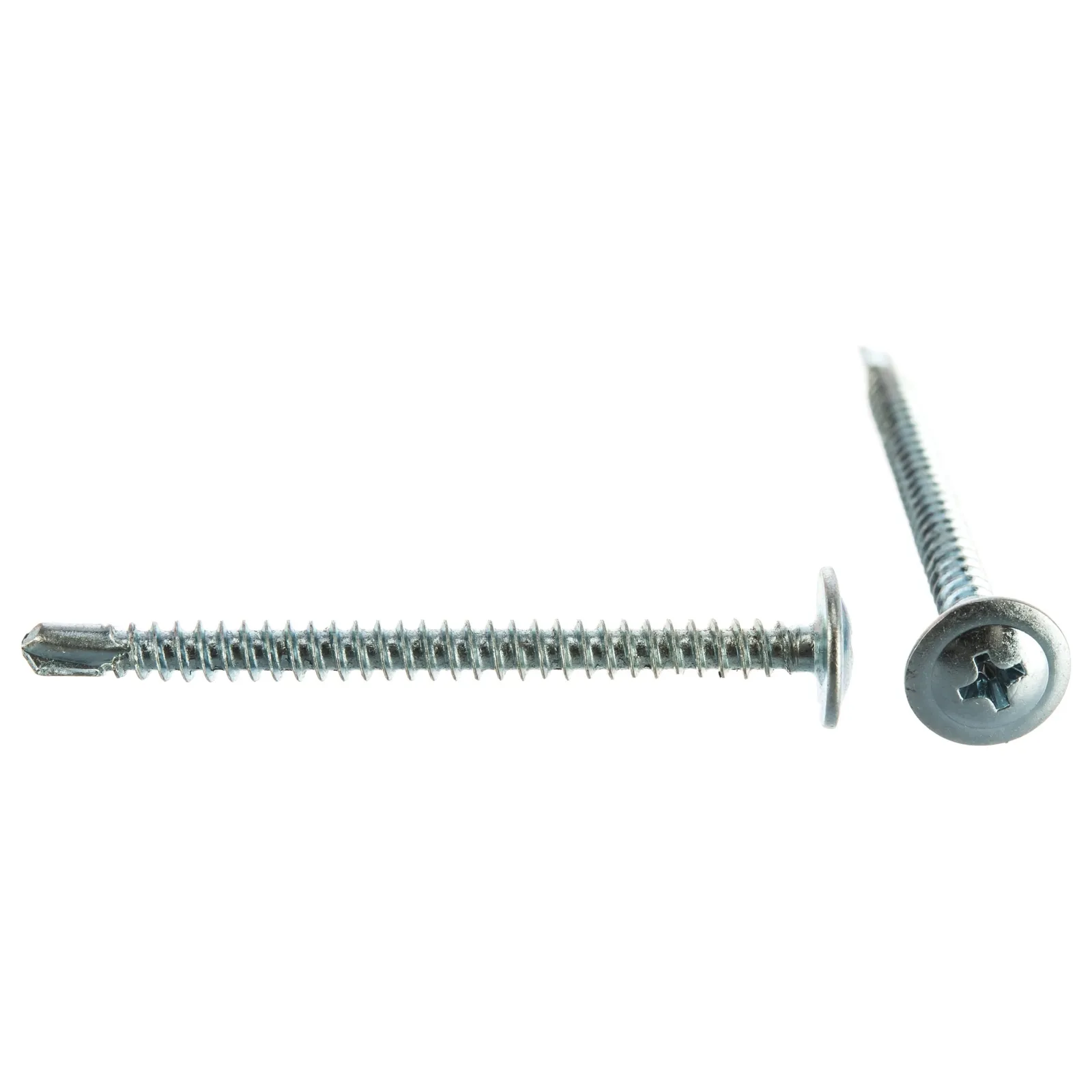 Саморезы для тонких пластин с буром Стройбат белый цинк 4.2x50мм 100шт ...