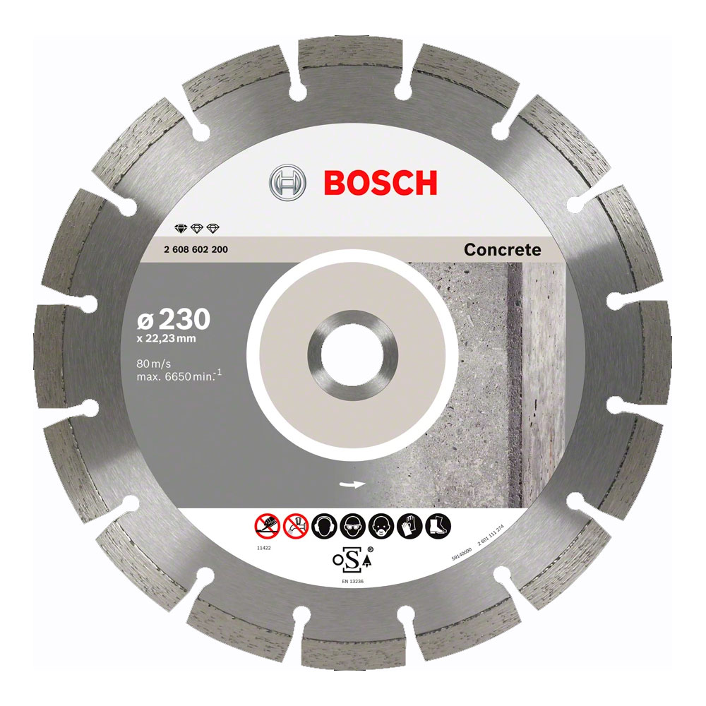 Набор алмазных дисков Bosch 230*22,23мм Stnd Concrete 10шт. 2608603243